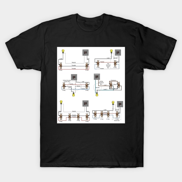 2-Way 3-Way 4-Way Switch Wiring Diagrams - 2 Way - T-Shirt | TeePublic